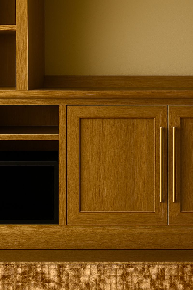 Rockwood Entertainment Center – Wood Wall Unit with Storage – Rustic9 ...